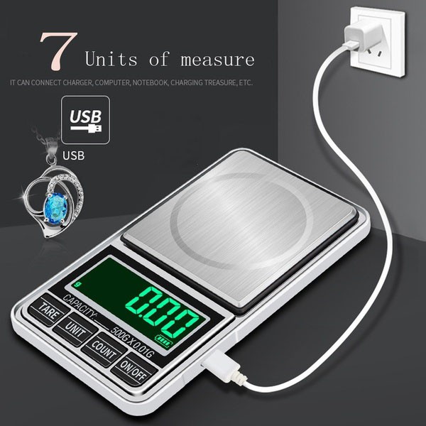 Portable USB Electronic Scale Gold Jewelry Mini Digital Pocket Balance ...