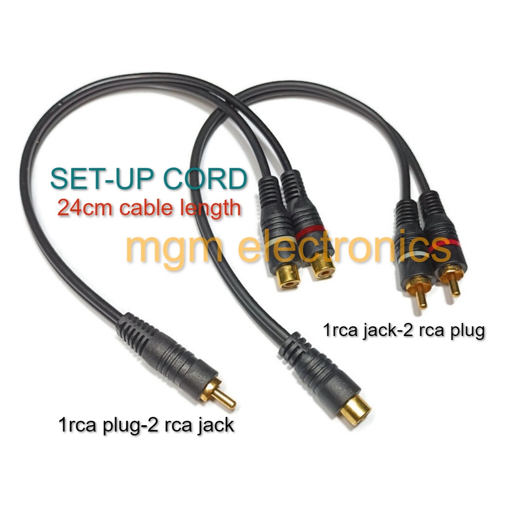 SETUP CORD, Y RCA CORD 24CM CABLE LENGTH, 1 MALE - 2 FEMALE AUDIO CORDk ...