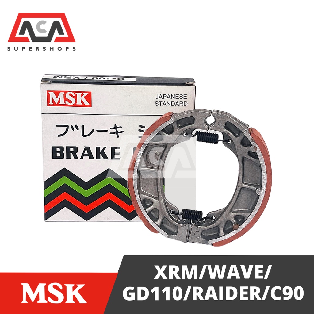 MSK Brake Shoe WAVE/ C100/XRM (White or Red) | Shopee Philippines