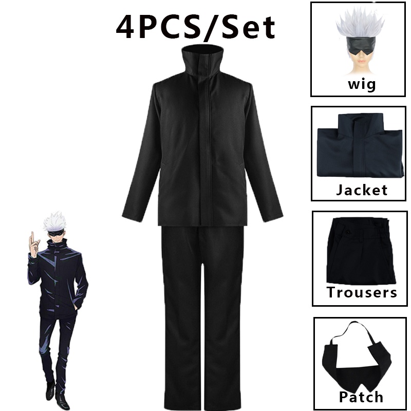 Anime Jujutsu Kaisen Cosplay Costumes Gojo Satoru Set Halloween Party ...