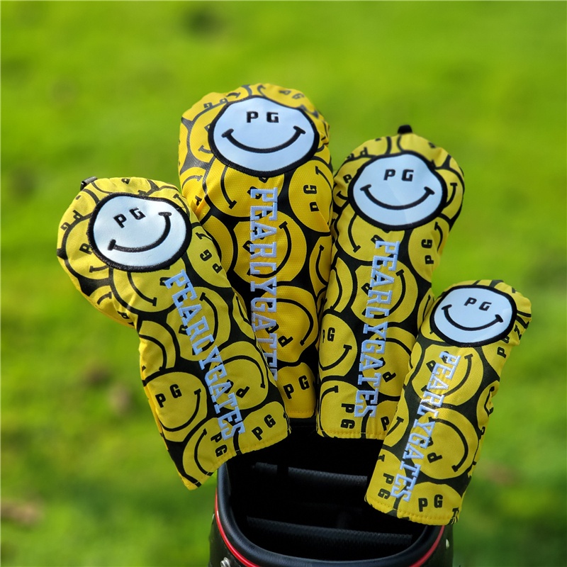 PG Smiley Golf Clubs Headcovers Driver Fairway Iron Wood Covers Velvet ...