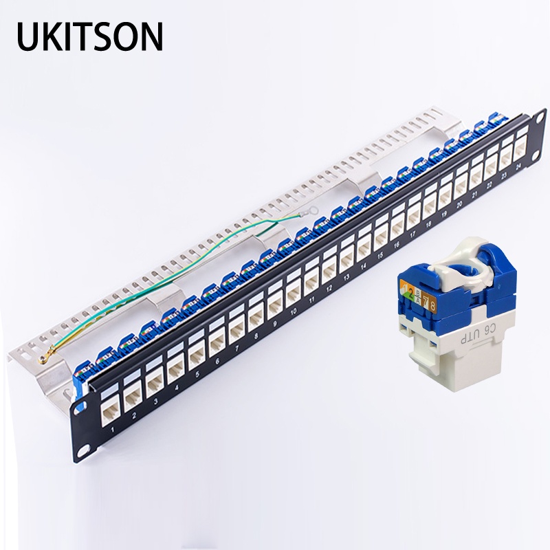 Toolless Patch Panel With 24 Plugs Tool-free CAT6 RJ45 Keystone Jack ...