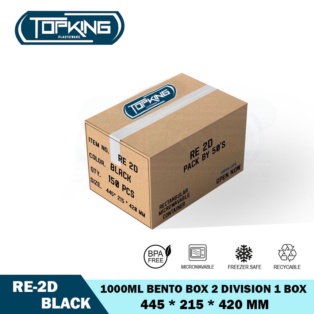 Top King Bento Box Re 2 Division 1box Re-2d High Quality Plastic ...