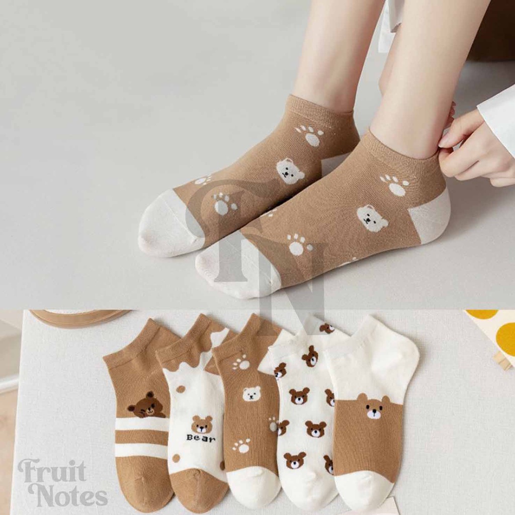 SOCK060 Cute Bear Theme Ankle Socks | Shopee Philippines