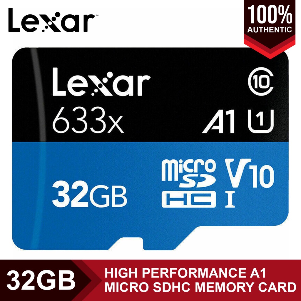 Lexar 32GB 633x A1 UHS-I High Performance Class 10 microSDHC Memory Card LSDMI32GBBAP633A ...