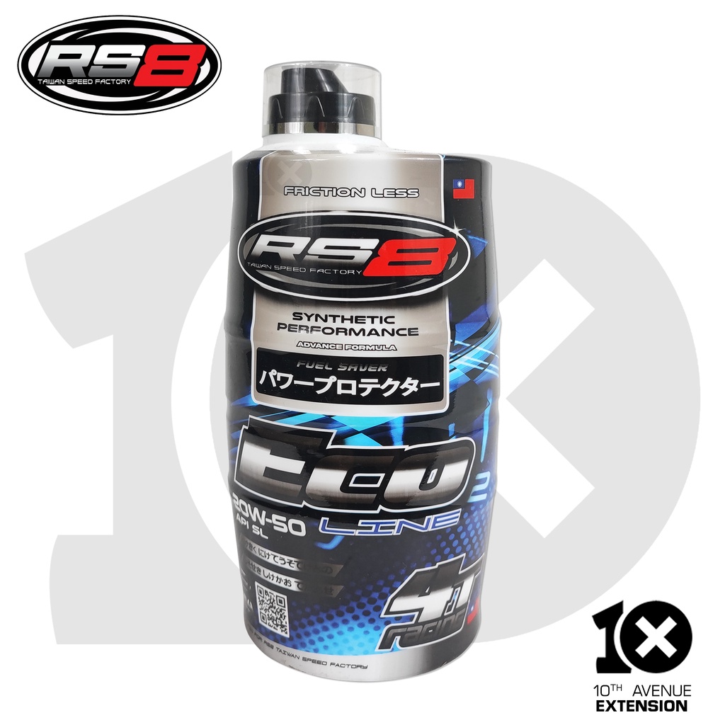 10thX RS8 ECO Line Synthetic Performance 4T Oil 20W-50 API SL 1 Liter ...
