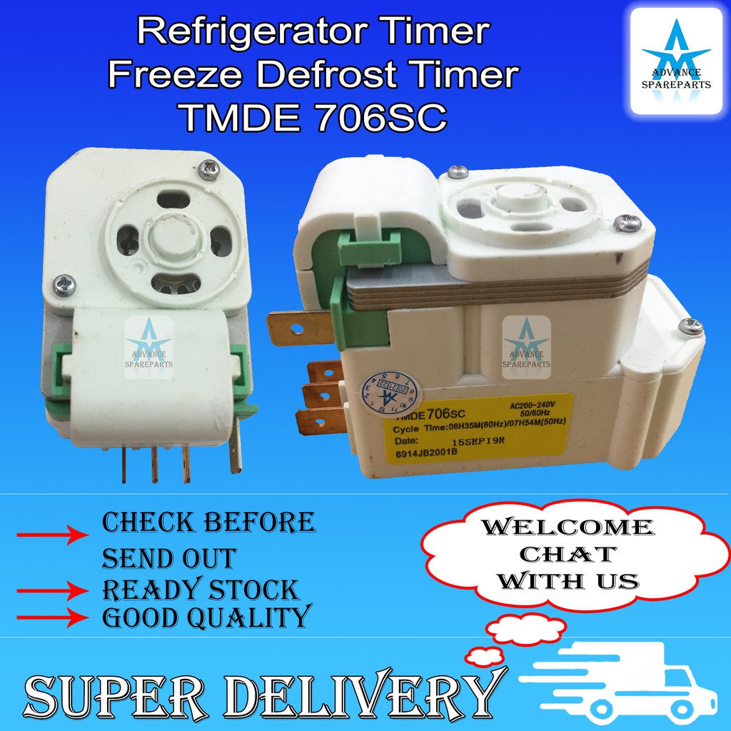 DBZ-807-1G2 / TMDE706SC = Refrigerator Timer Freeze Defrost Timer TMDE ...
