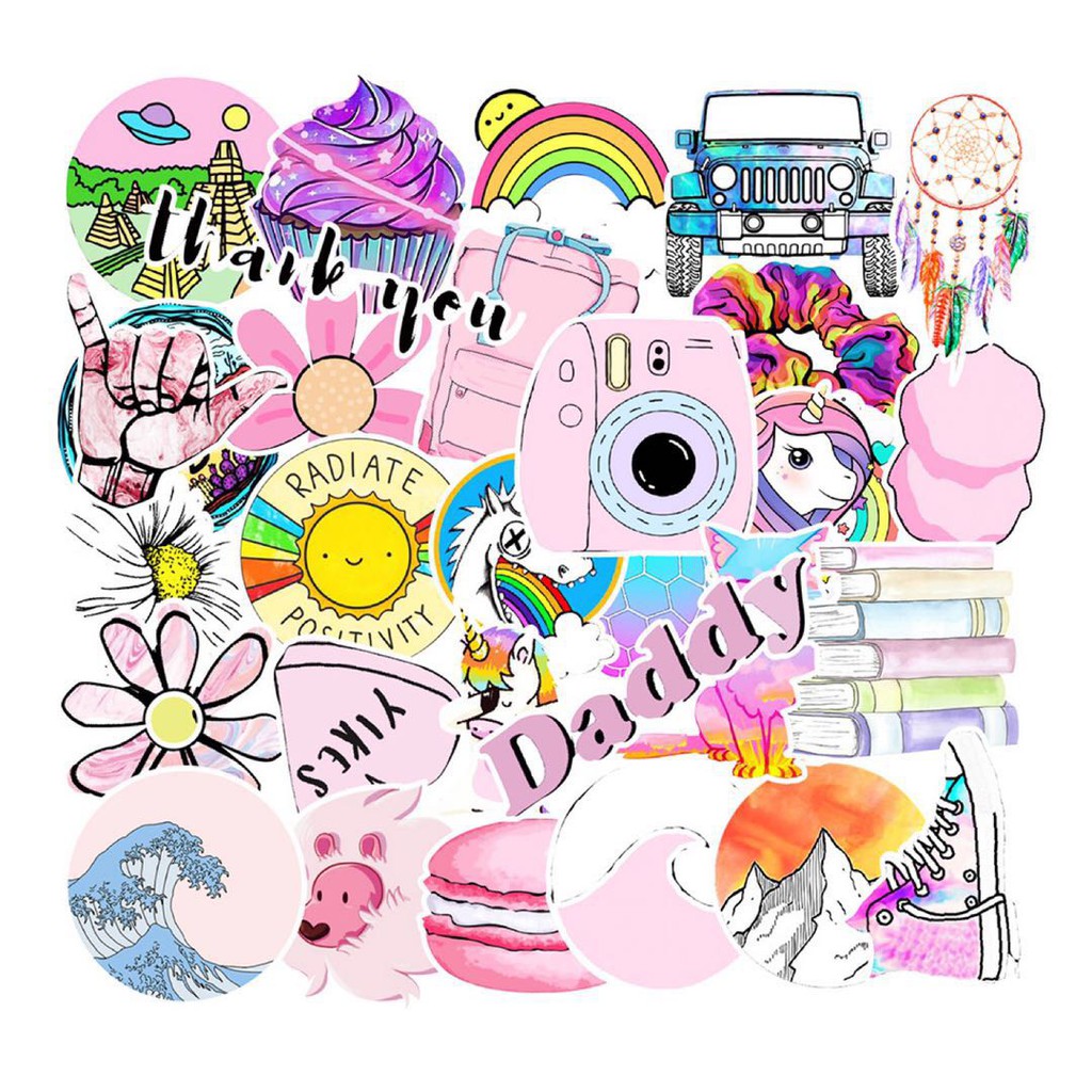 xs099-35pcs VSCO style graffiti sticker suitcase laptop water cup ...