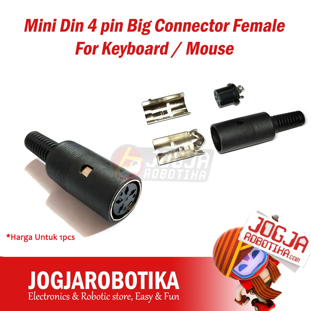 Mini Din 4 pin Big Connector Female For Keyboard / Mouse | Shopee ...