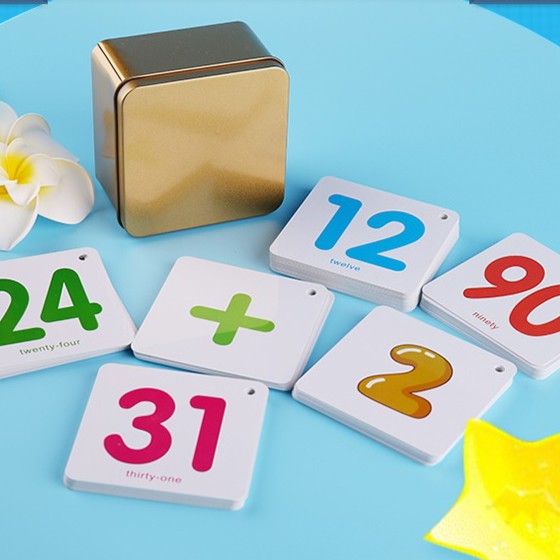 65 Children Ring PVC Flash Cards Counting Numbers Mathematics Early ...