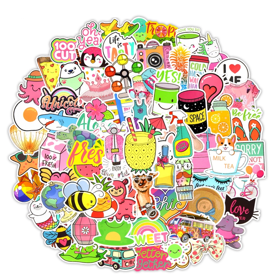 150 PCS Cartoon Stickers Vsco Fashion Cute Anime Sticker for Girl Kids ...