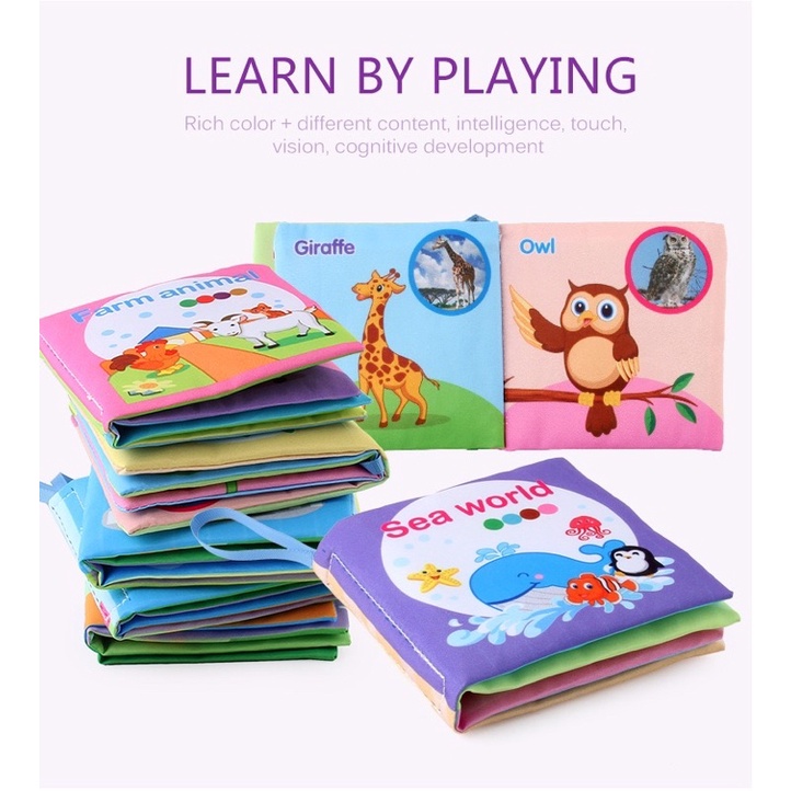 Infant Baby Soft Cloth Book Rustle Sound Kid's Early Education Books ...