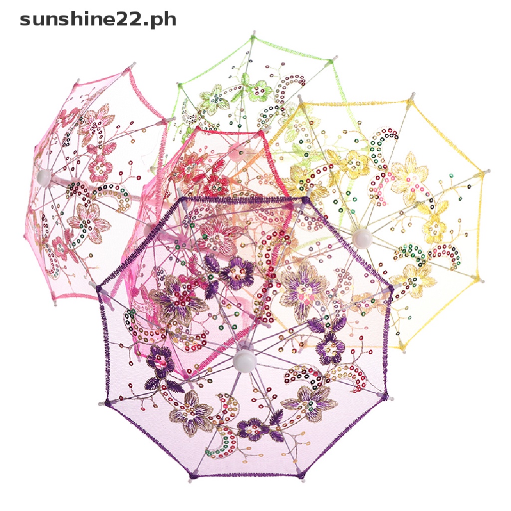 SUNSHINE22 Mini Kids Chinese Vintage Handmade Lace Embroidered Umbrella ...