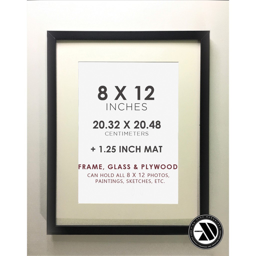 8x12 Inches +1.25" Mat - Wall Hang Picture Frame | Shopee Philippines