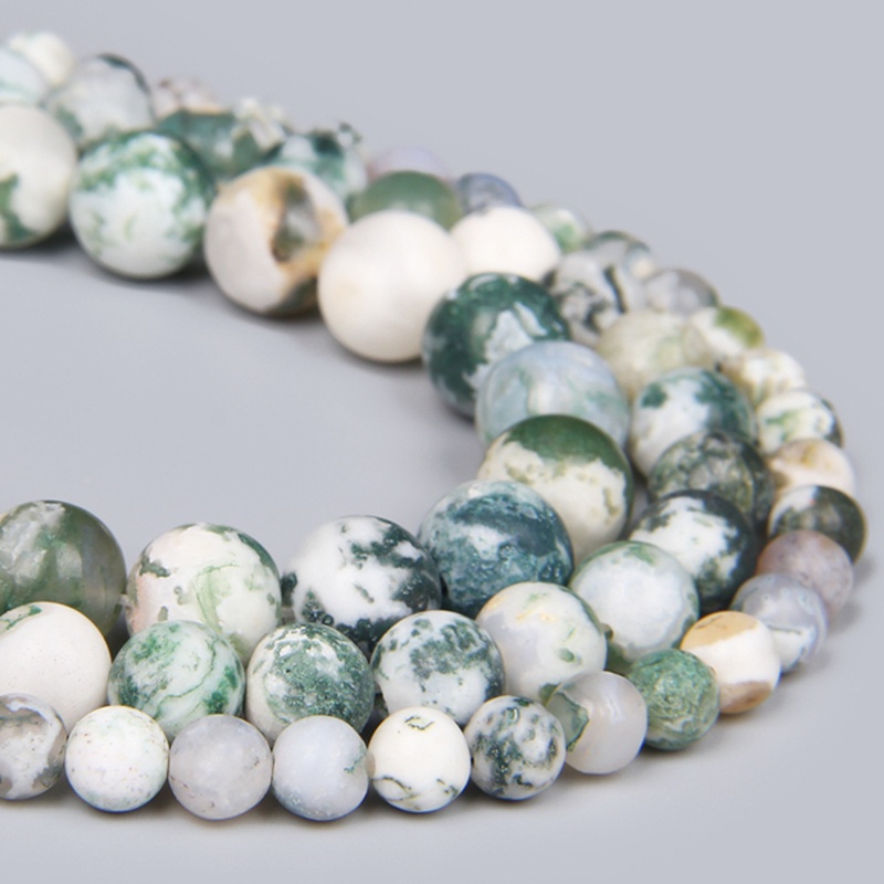 Natural Matte Dull Polished Tree Agates Round Losse Stone Spacer Beads ...