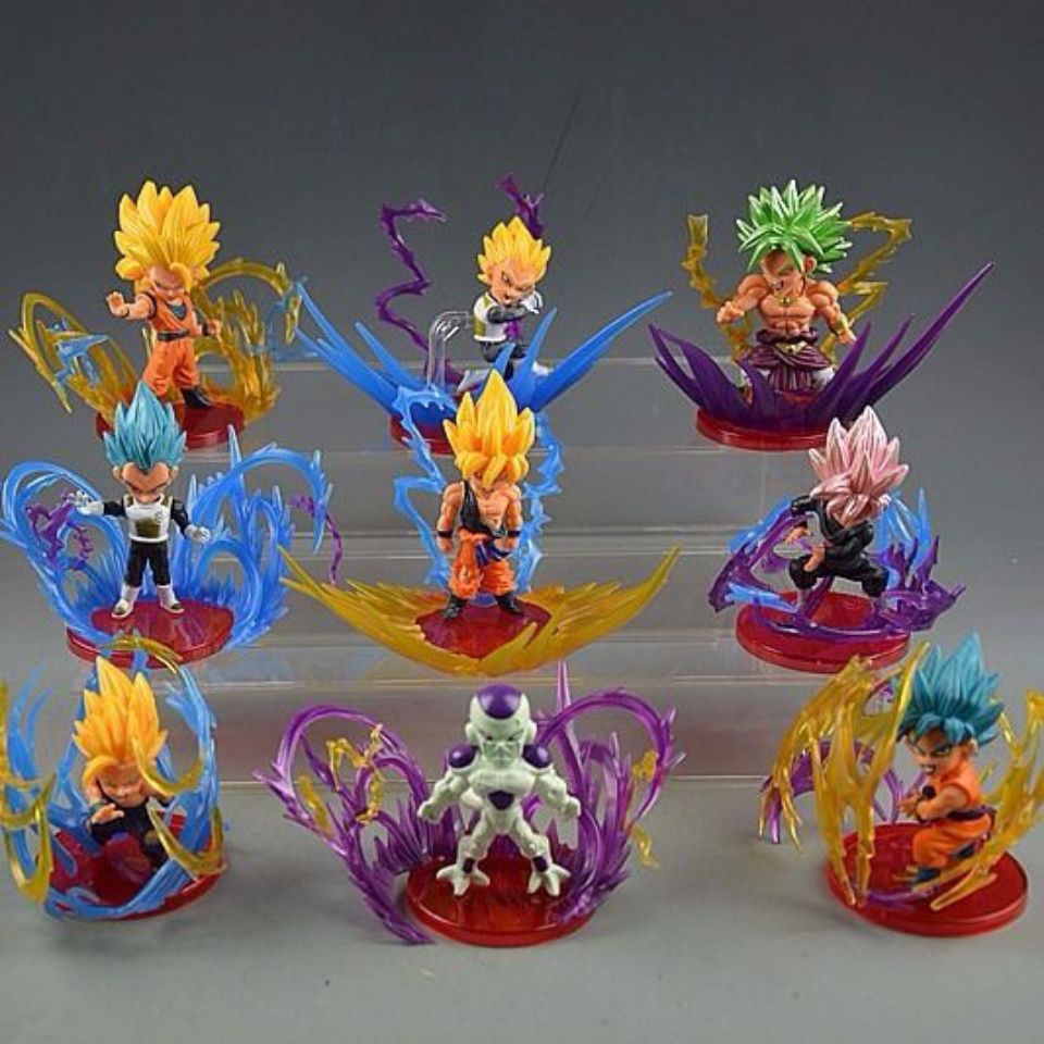 9PCS/SET DRAGON BALL Z Action FigureSon Goku Vegeta Frieza Super Saiyan ...