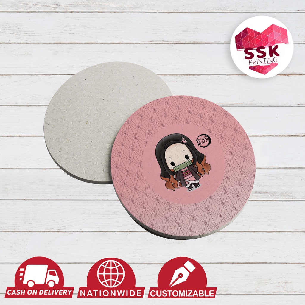Demon Slayer Chibi Coaster Pad | Mug Coaster Pad | More Designs ...