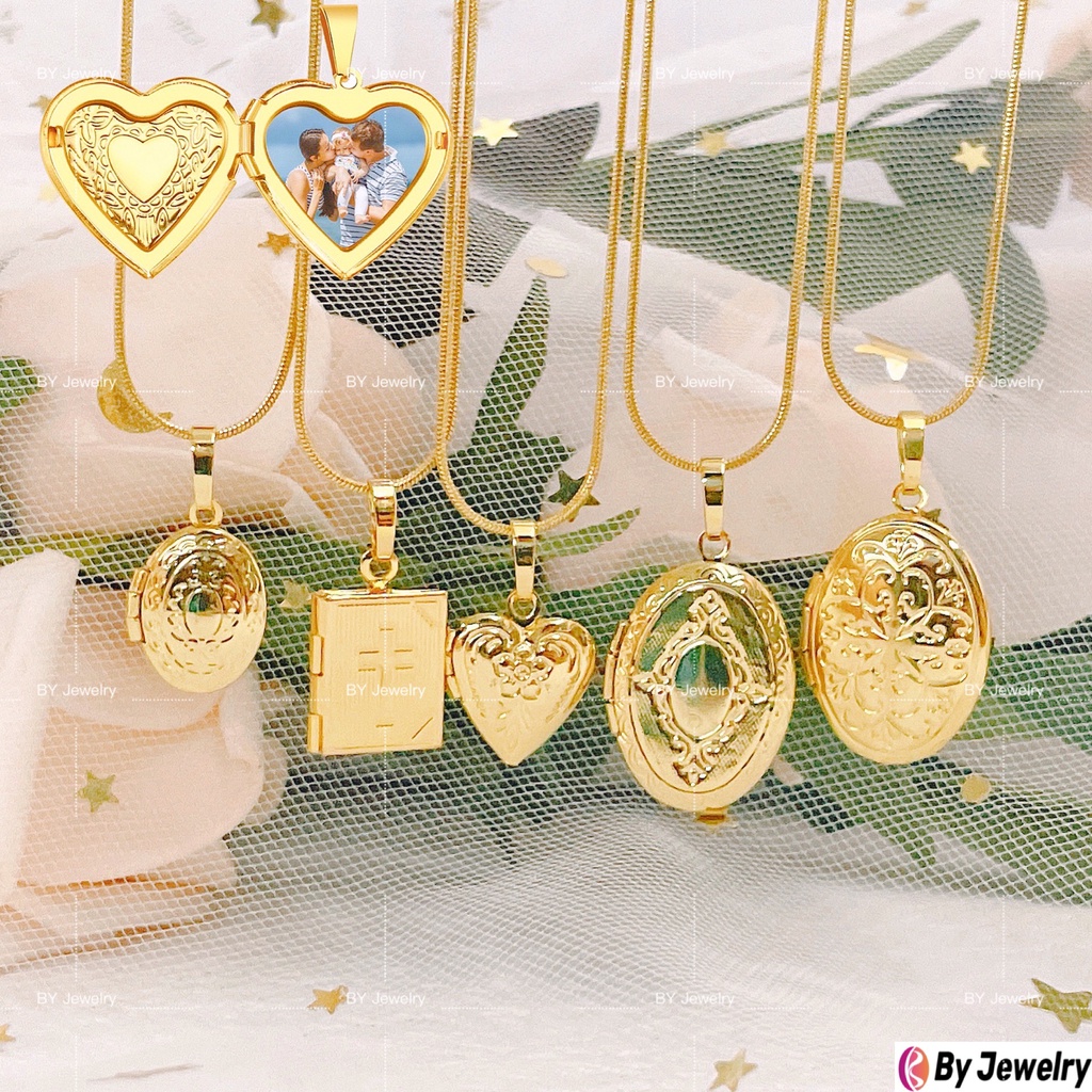 [BY]TH283#18k Gold Plated Locket Pendant Necklace accessories for women ...