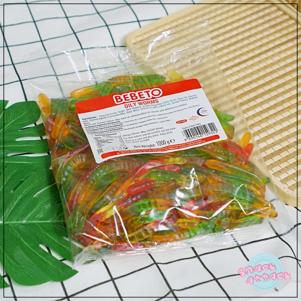 Bebeto Worms Gummy Candy [HALAL] - 1kg | Shopee Philippines