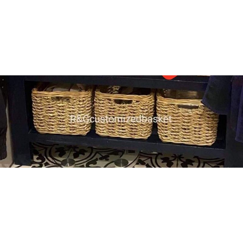 Buri rope Organizer / Rattan Box Organizer- 12x8x6 | Shopee Philippines