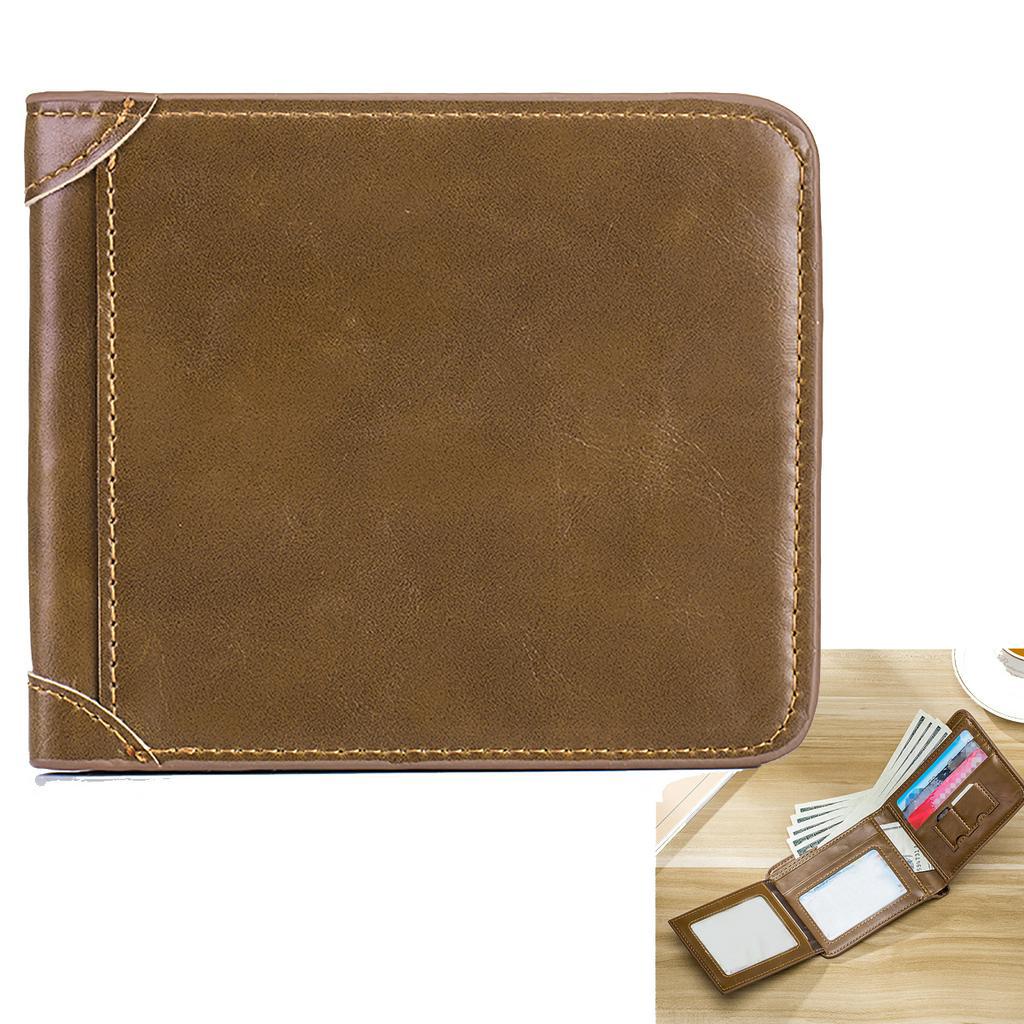 1 2024 new high-end men's wallet, short horizontal style, solid color ...