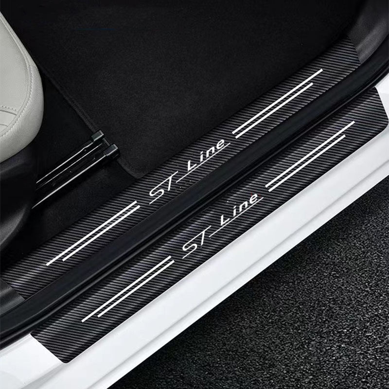 Car Door Leather Carbon Fiber Sill Plate Stickers For Ford Focus Mk2 2 ...