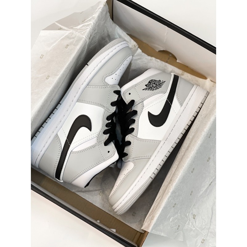 Jd 1 mid smoke gray sneakers (jordan1) | Shopee Philippines