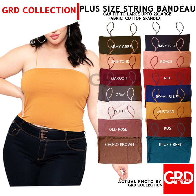 GRD Plus Size String Bandeau Top / Tube Top | Shopee Philippines