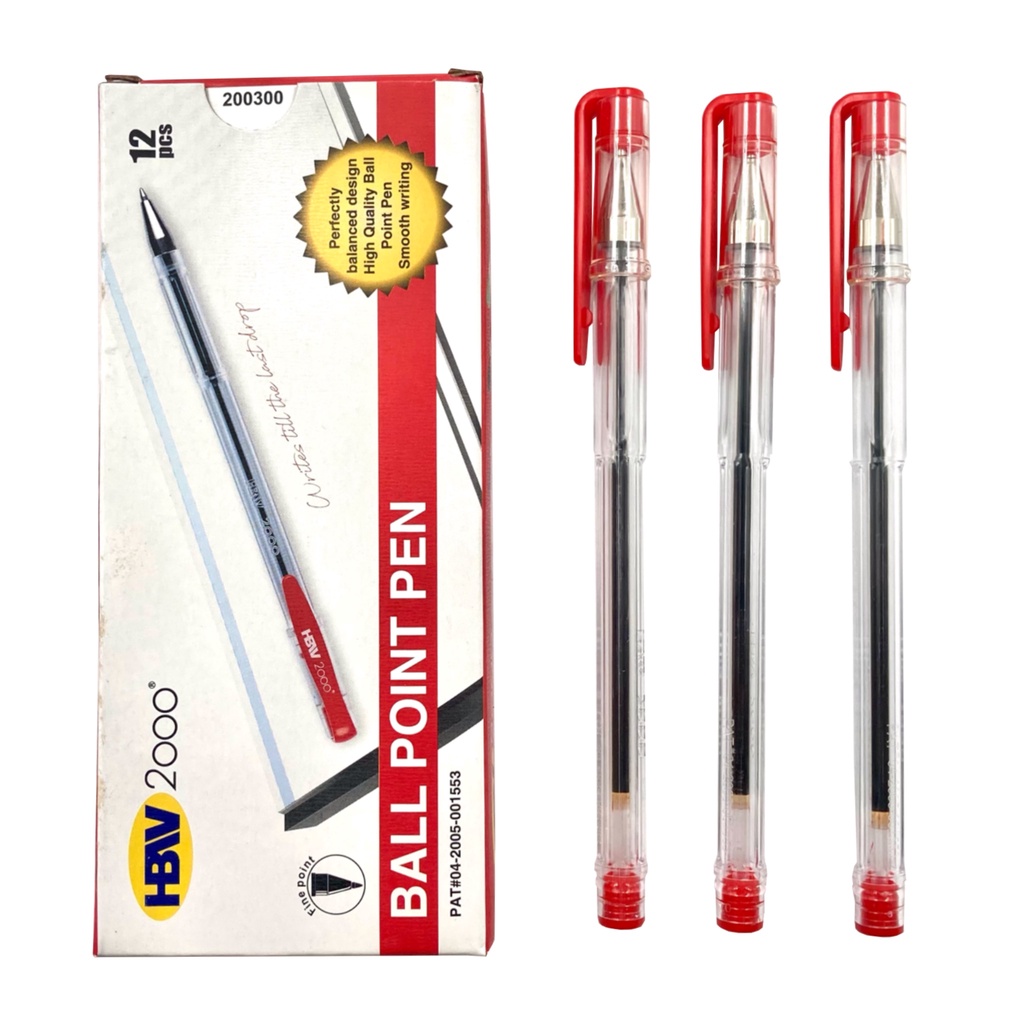 HBW2000 HBW Ballpen Ball pen (12pcs) Ball Point Pen Blue Red Black Ink ...