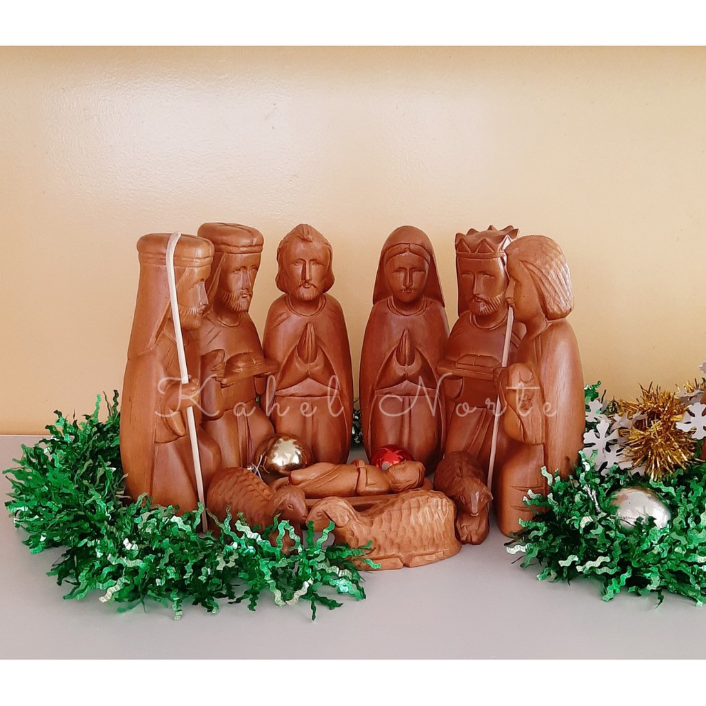 Nativity Holy Birth Wooden Belen Set (6in/8in/12in) | Shopee Philippines