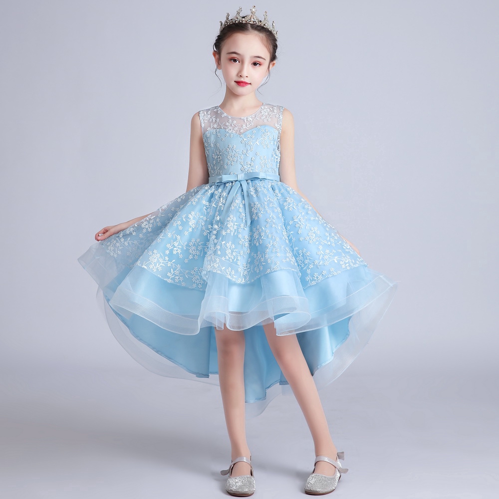2 Colors Children Maxi Floral Dinner Party Dresses for Girls Kids Fairy ...