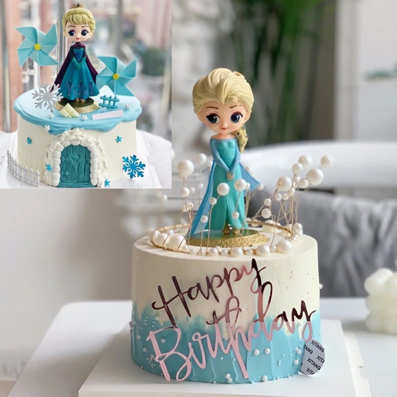 Frozen Princess Elsa Birthday Cake Decoration Toy Elsa Baking Cake ...