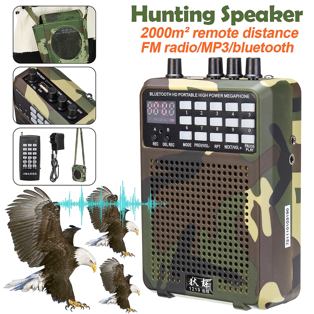 58W Portable Electronic Bird Caller Hunting Decoy Calls MP3 Speaker ...