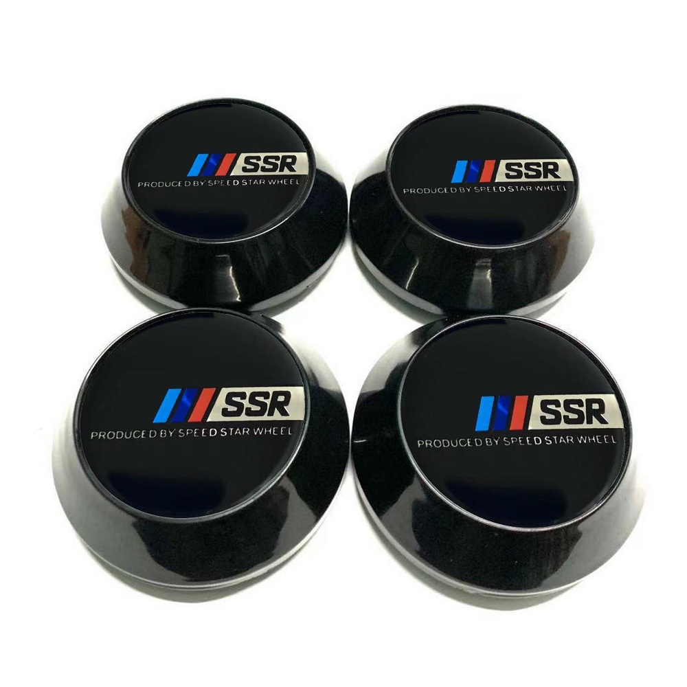 4pcs 60/64/65/68/69MM SSR Center Cap Car Wheel Hub Cover Black Logo ...