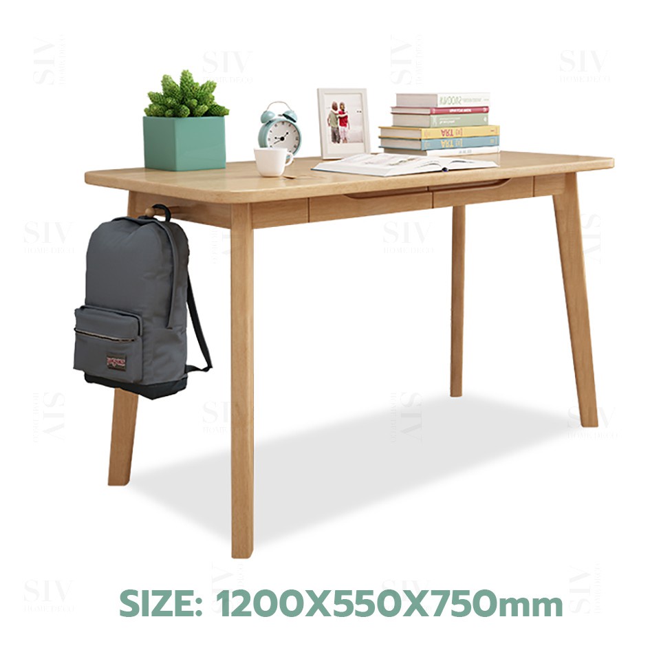 Solid wood computer desk study table furniture desk with drawer study ...