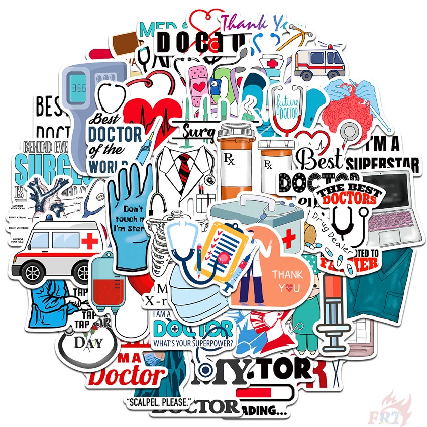 50Pcs/Set Best Doctor Ever Series 01 Stickers Waterproof DIY Fashion ...