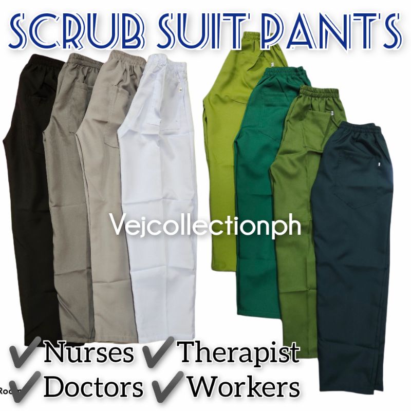 SCRUB SUIT PANTS/ GARTERIZED /FACTORY WORKER PANTS | Shopee Philippines