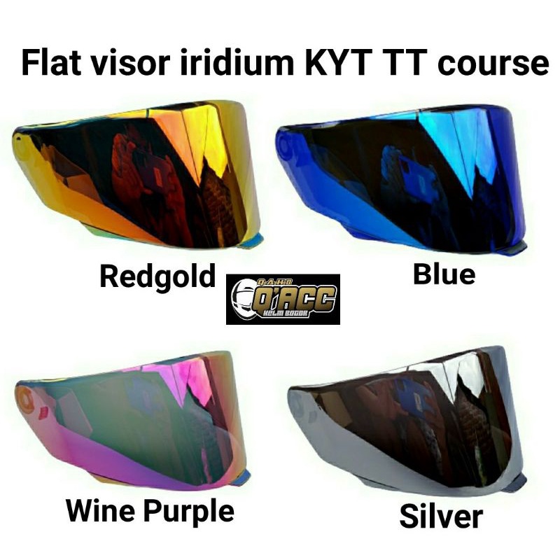 KYT TT Course Iridium flat Visor KYT TT Course Iridium Helmet Glass ...