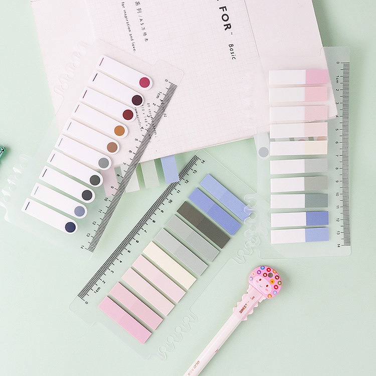 Sticky Index Tabs Morandi Sticky Tabs,Writable Page Notes with Ruler ...