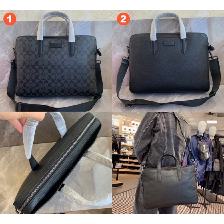 C2837 C2833 Penn Brief Leather Signature Canvas Men Crossbody Briefcase ...