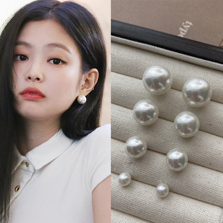 Jennie 925 Silver Needle Basic Pearl Stud Earrings Retro Fashion Pearl Earrings | Shopee Philippines