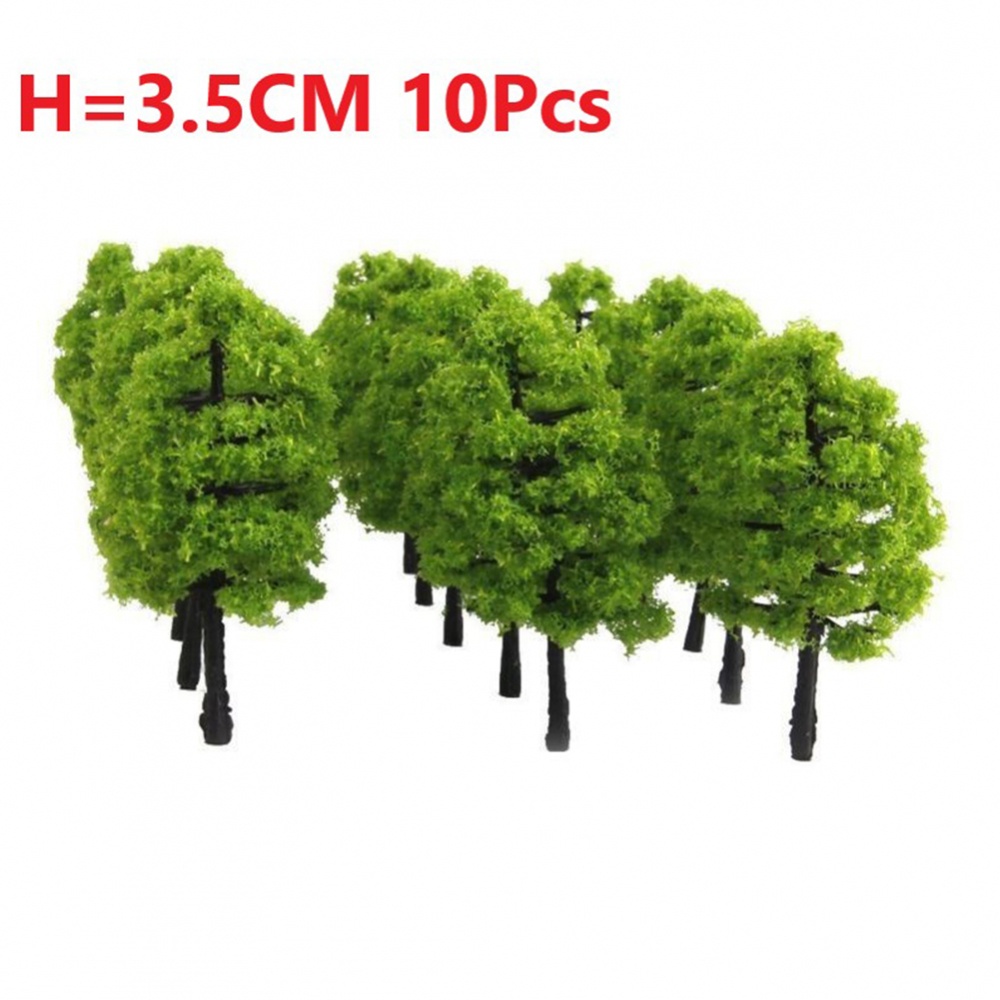 10Pcs 3.5cm/5cm/9cm Model Trees Train Railroad Micro Landscape Park ...