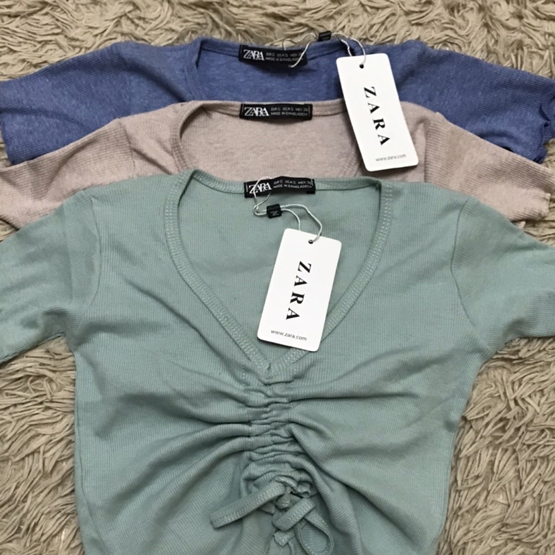 ZARA FRONT RUCHED TOP | Shopee Philippines