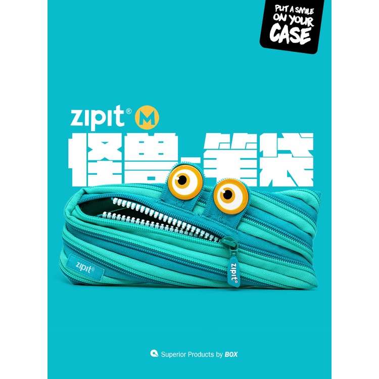 ($Most Popular $) ZIPIT Medium Cute Monster Zipper Pencil Case Boy Girl ...