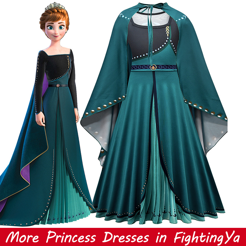 Frozen Anna Princess Dress For Kids Girl Snow Queen Anna Print Princess ...