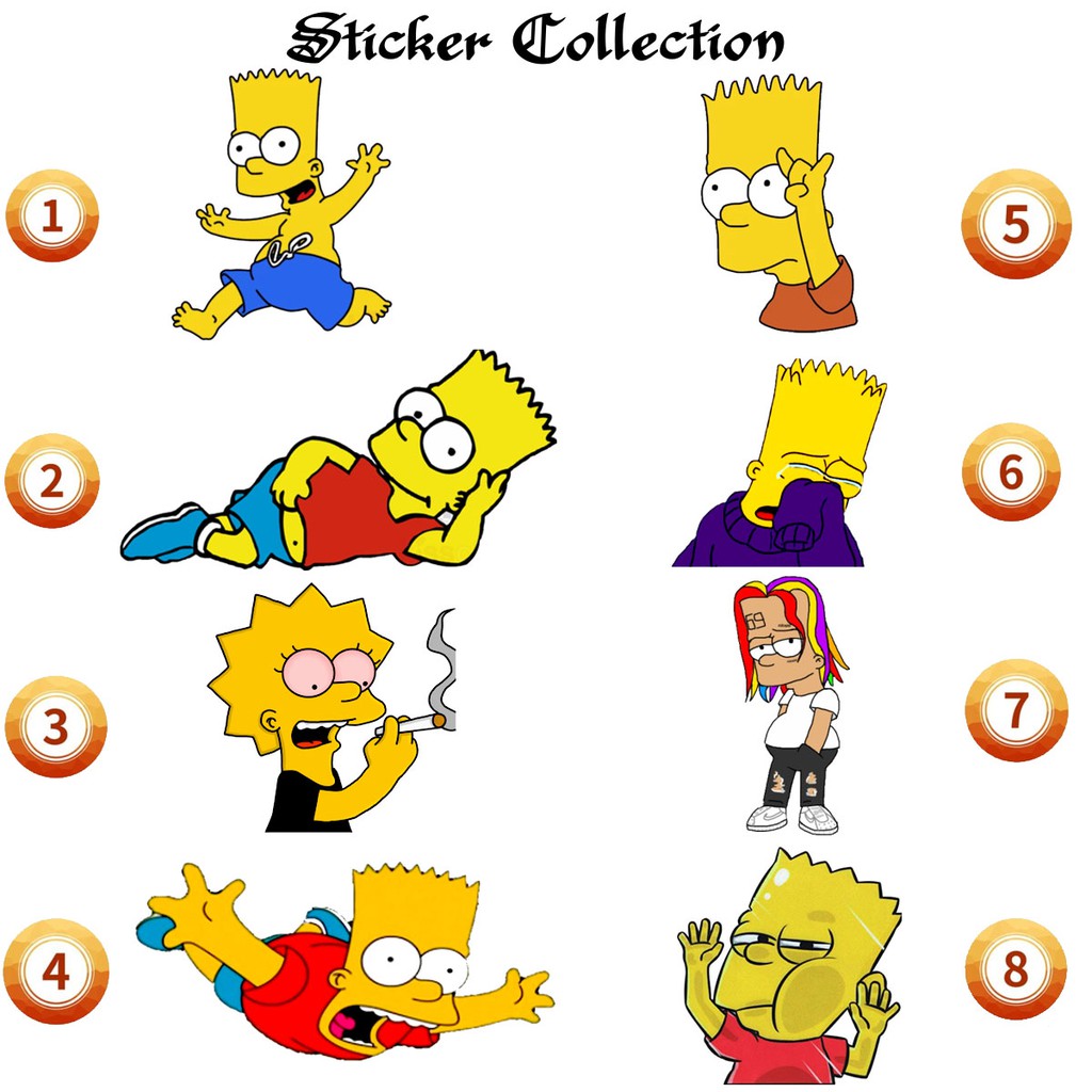 Bart Stickers Decals Water Proof Fade Proof for Motorcycle / Car ...
