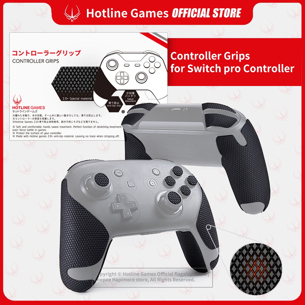 Hotline Games 2.0Plus Controller Grip Tape for Switch Pro Controllers ...