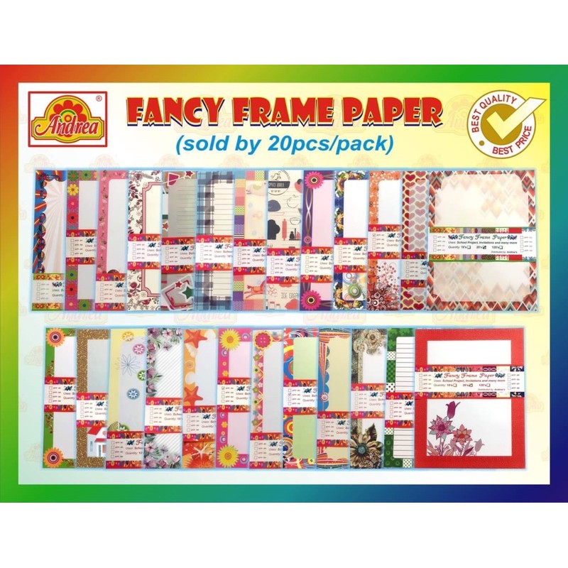 Andrea fancy frame paper by 20pcs. per pack | ANDREA | Shopee Philippines