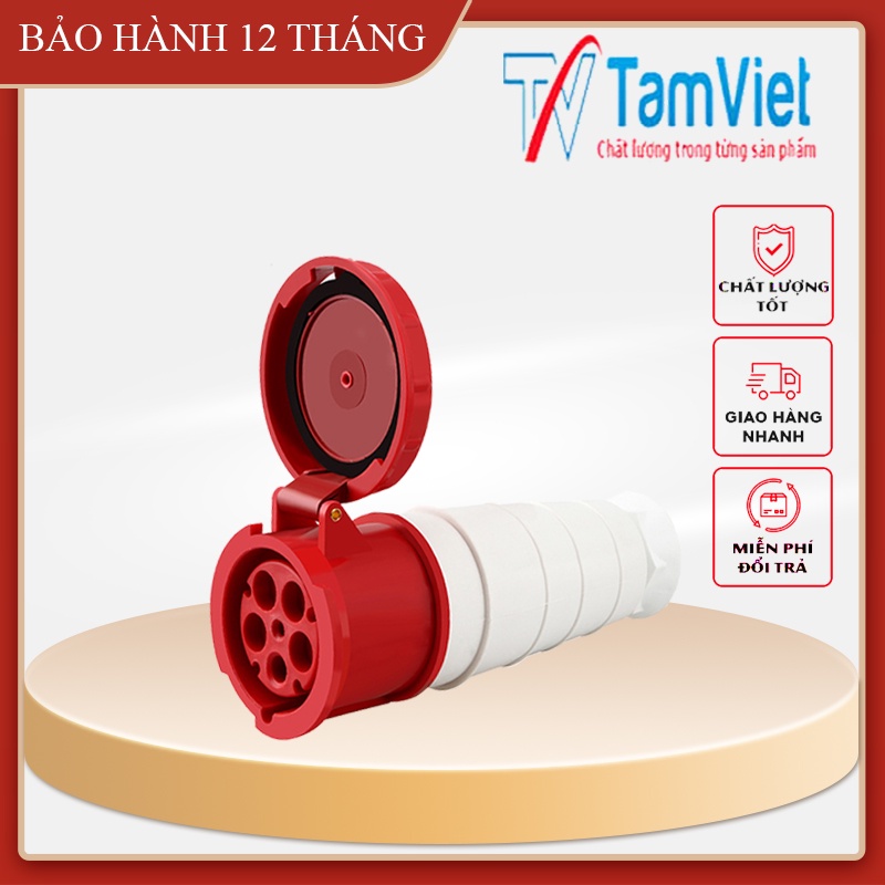 3-phase Industrial Socket, 63A 3-Phase 5-Pin 380V Portable Power Outlet ...