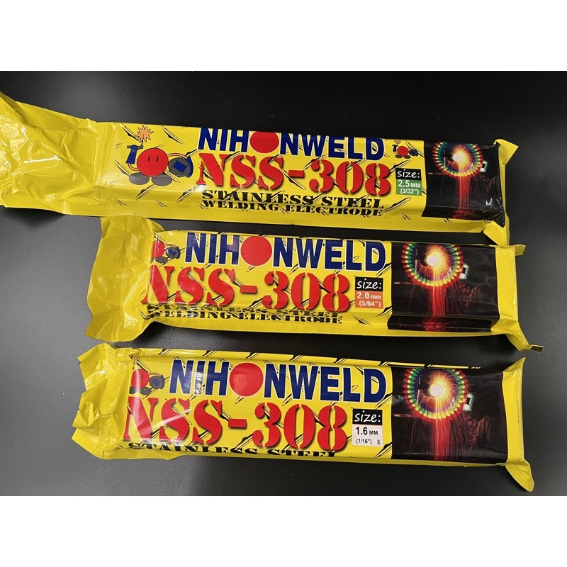 Nihonweld Stainless Steel Welding Rod Electrodes NSS-308 1/8 3/32 5/64 2 2.5 3.2 Nihon Weld 1 ...
